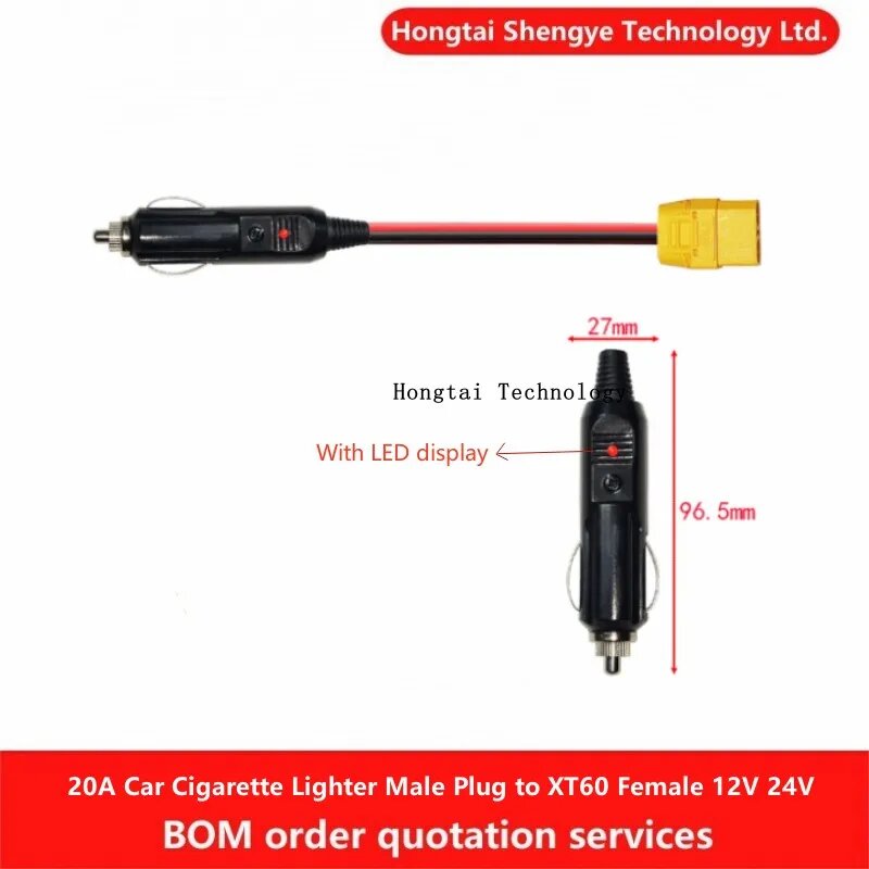 Автомобильный прикуриватель 14Awg 30cm