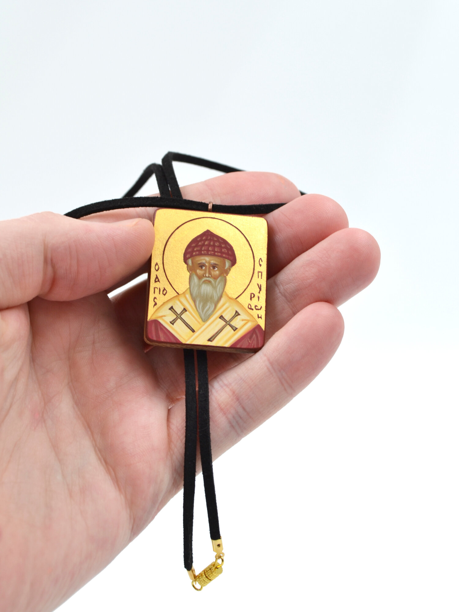 Спиридон Тримифунтский рукописная нательная икона