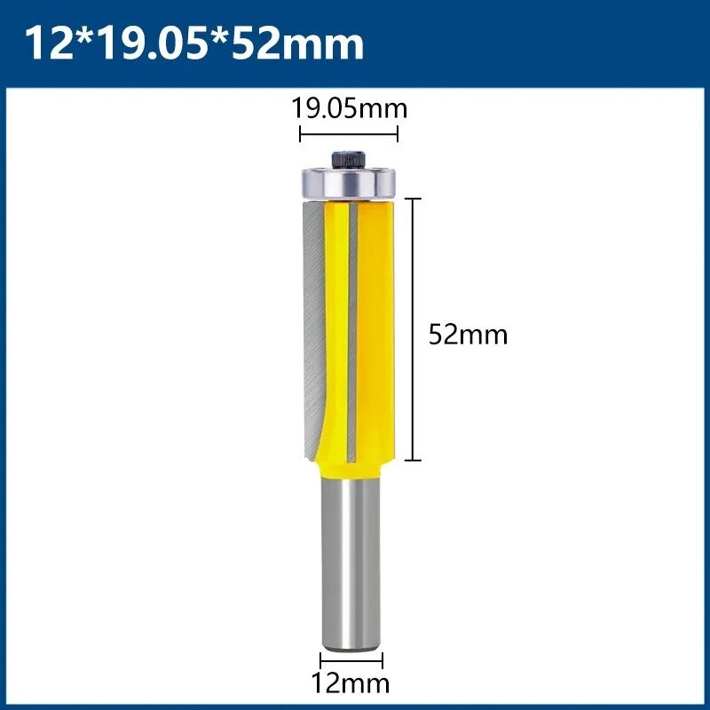 Фреза XCAN с хвостовиком 12 мм, Концевая фреза с 4 канавками, Концевая фреза для дерева, верхние подшипники, Деревообрабатывающие инструменты 12x19.05x52mm