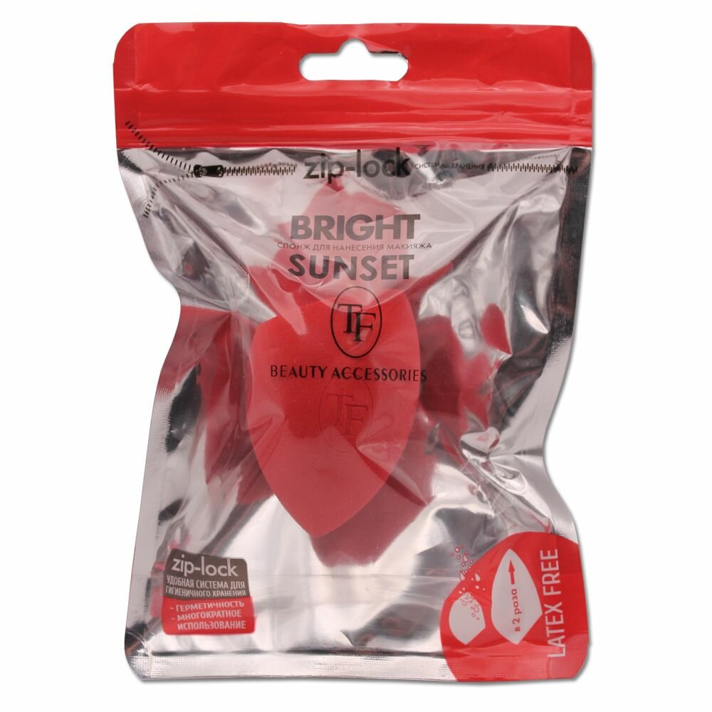 Спонж для нанесения макияжа TF Cosmetics Beauty bright sunset, красный, 1 шт