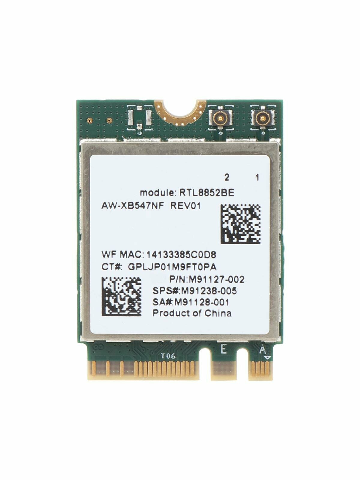 RTL8852BE Dual Band 2.4G/5G WIFI6 802.11ax WIFI Card 1800M BT5.2 Module Network NGFF for M.2 For laptop/PC Support Win10