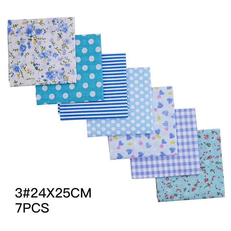 Хлопковые ткани набор 7шт, 24x25см, цвет 3