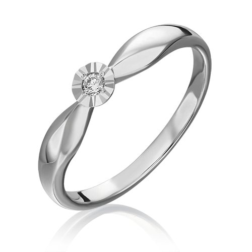 Кольцо, белое золото, 585 проба, бриллиант