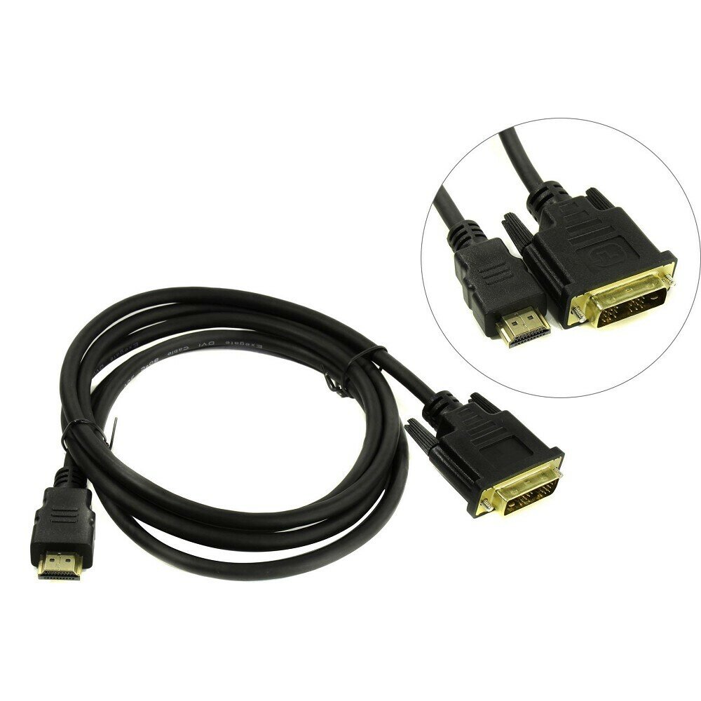 EXEGATE кабели EX284893RUS Кабель HDMI - DVI EX - CC - HDMIM - DVIM - 1.8 19M 19M, single link, 1,8м, позолоченные контакты
