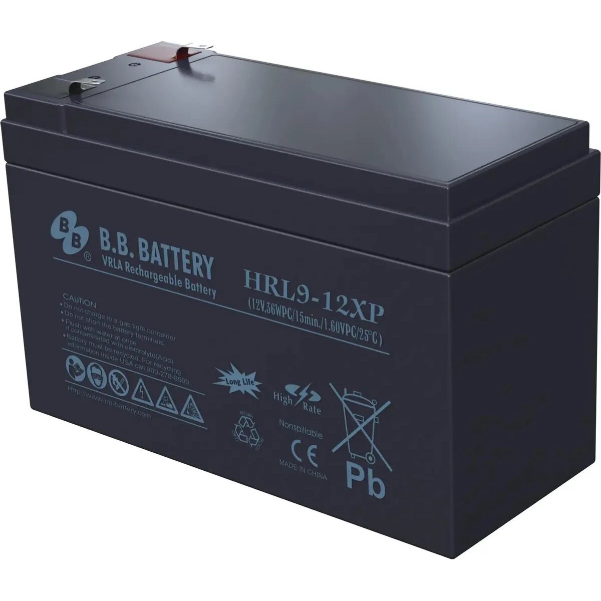 Аккумуляторная батарея BB Battery HRL 9-12XP для ИБП 12В, 9Ач клеммы F2