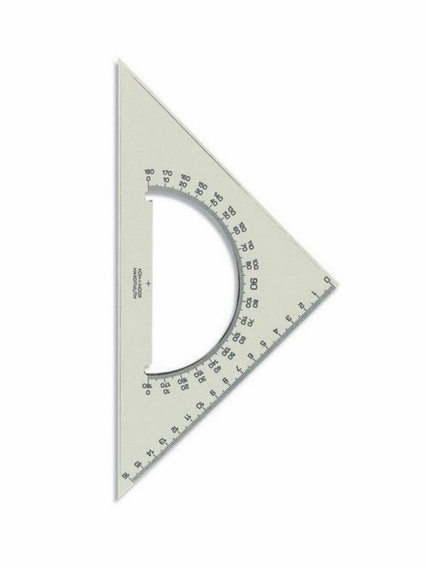 Угольник канцелярский для черчения Koh-I-Noor линейка угловая 45 градусов