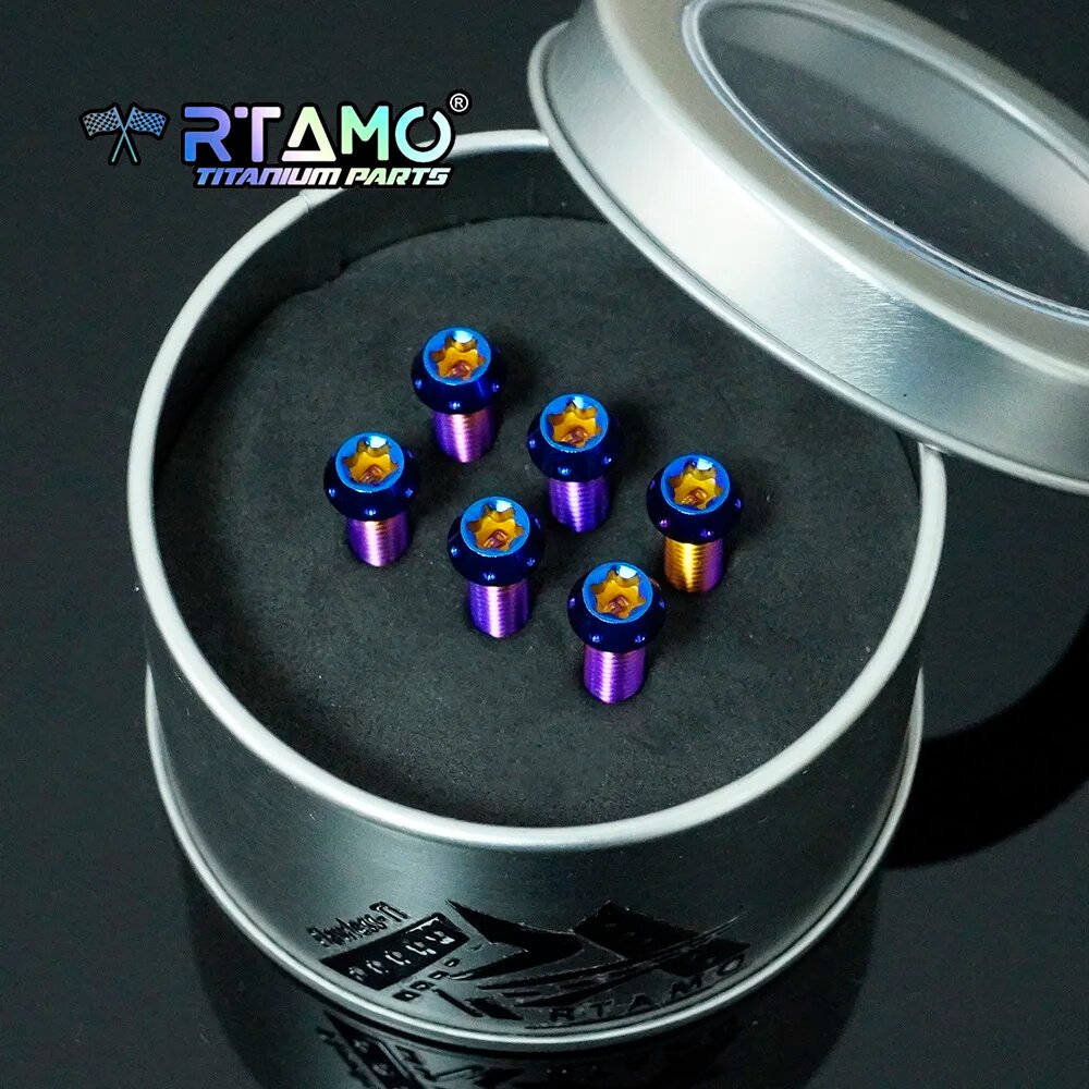 RTAMO Титановые болты рулевого колеса M5X12/15/20 мм для MOMO/NARDI Burnt blue, M5X15 mm
