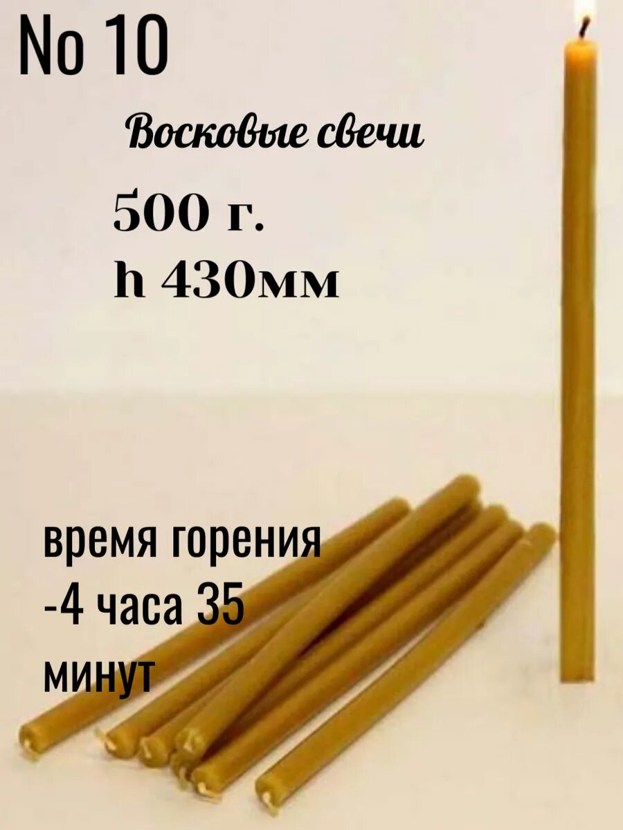 Свечи церковные освященные восковые № 10