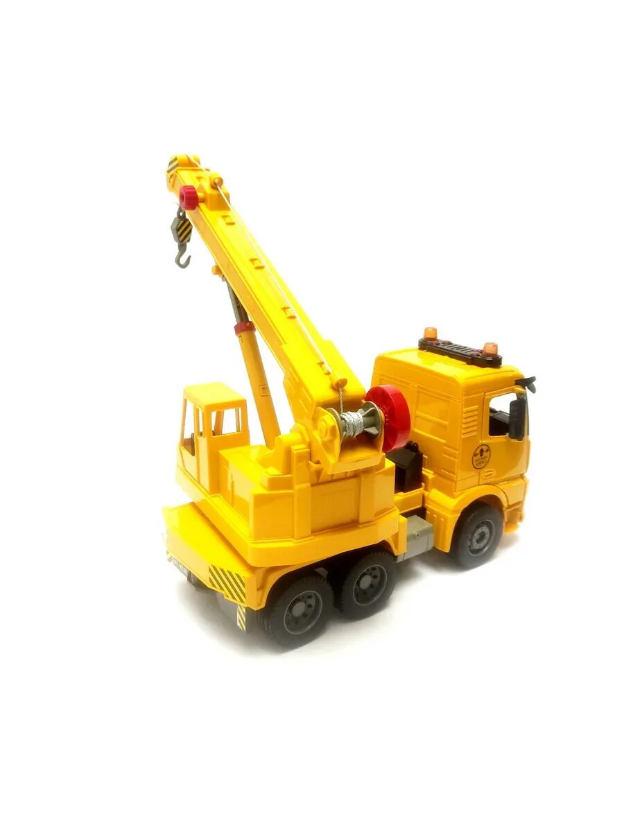 Автокран Double Eagle E226-003, масштаб 1:20, звуковые и световые эффекты, желтый — фото 1