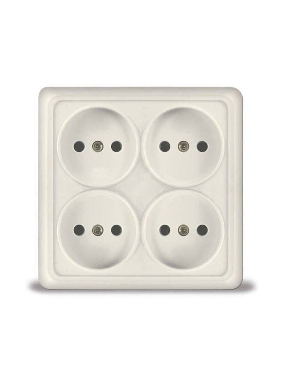 Розетка открытой установки, 4 гнезда, без заземления, 16 А, ABS пластик, IP20, слоновая кость, UNIVersal, Олимп, 1170 SE