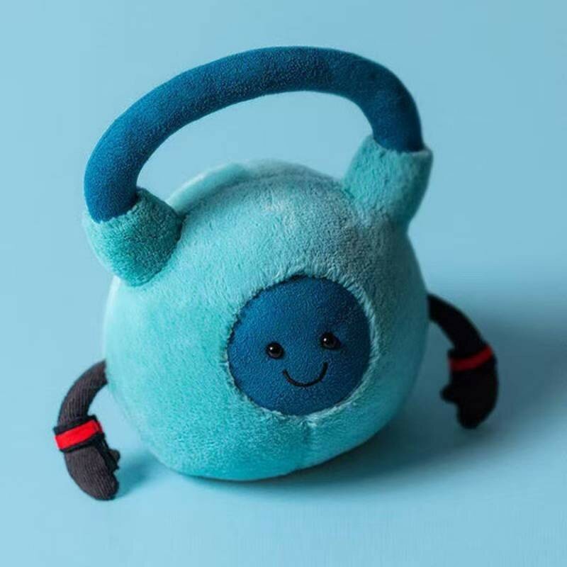 Amuseables workout kettlebell plush toy with soft short plush for gifting and collecting