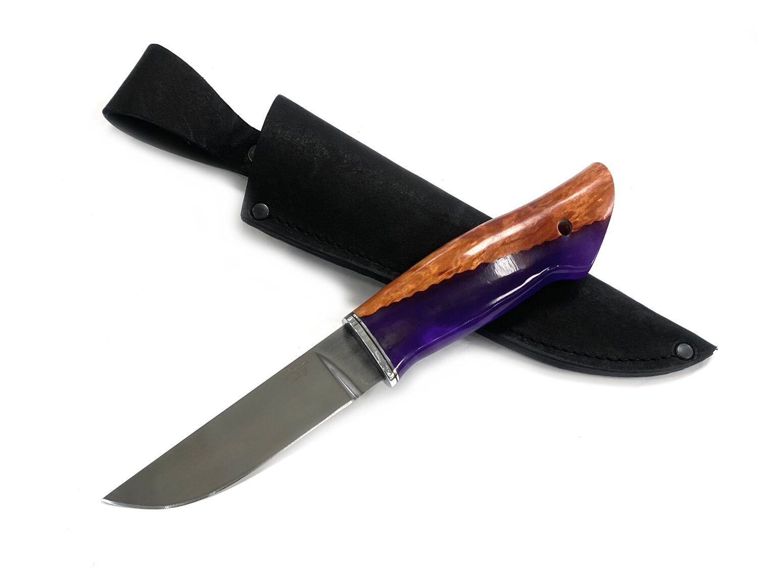 Нож Носорог, Х12МФ, стабилизированная карельская береза, акрил аметист