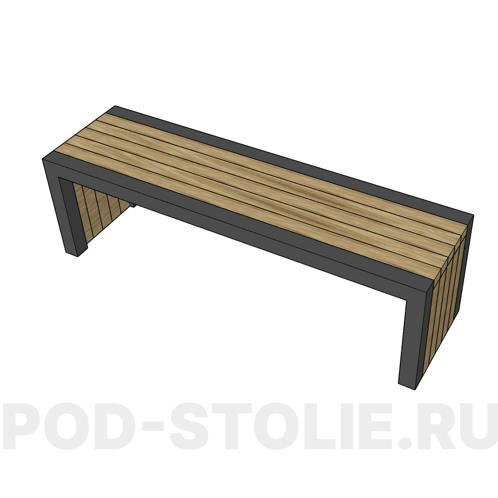 Скамья садовая лофт Roco-09, для дома и дачи, с размерами 120х75х70 см