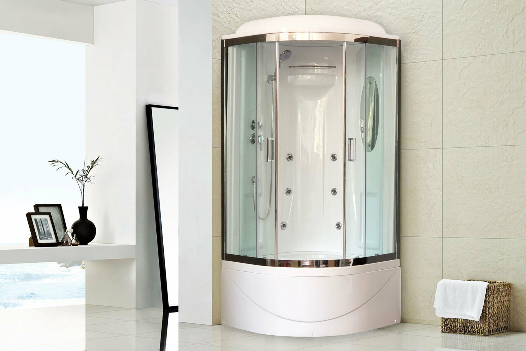 Душевая кабина с электричеством (прозрачное) 90x90x217