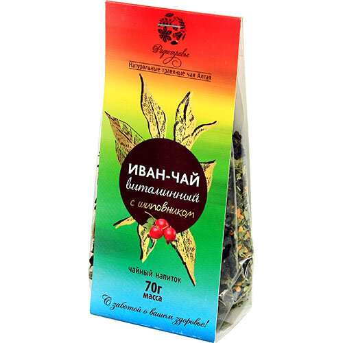 Чайный напиток Разнотравье иван-чай "Витаминный с шиповником", 70 г