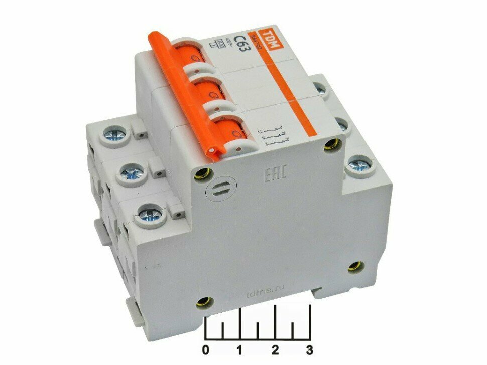 Автоматический выключатель C 63A 3-полюсный ВА47-63 TDM (0218-0025)