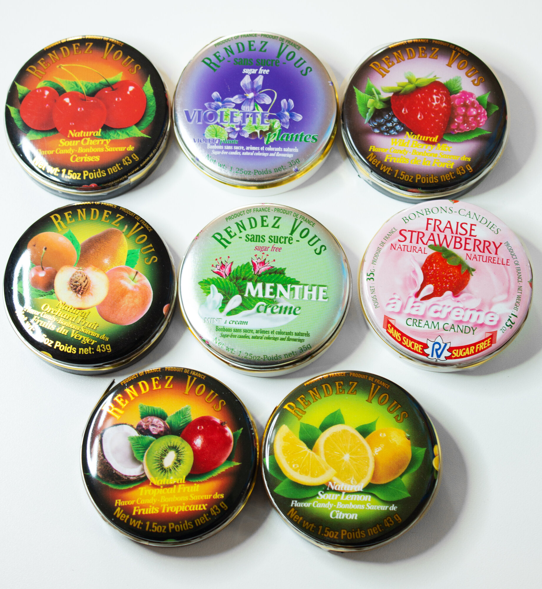 Леденцы RENDEZ VOUS ассорти 8 видов, Франция