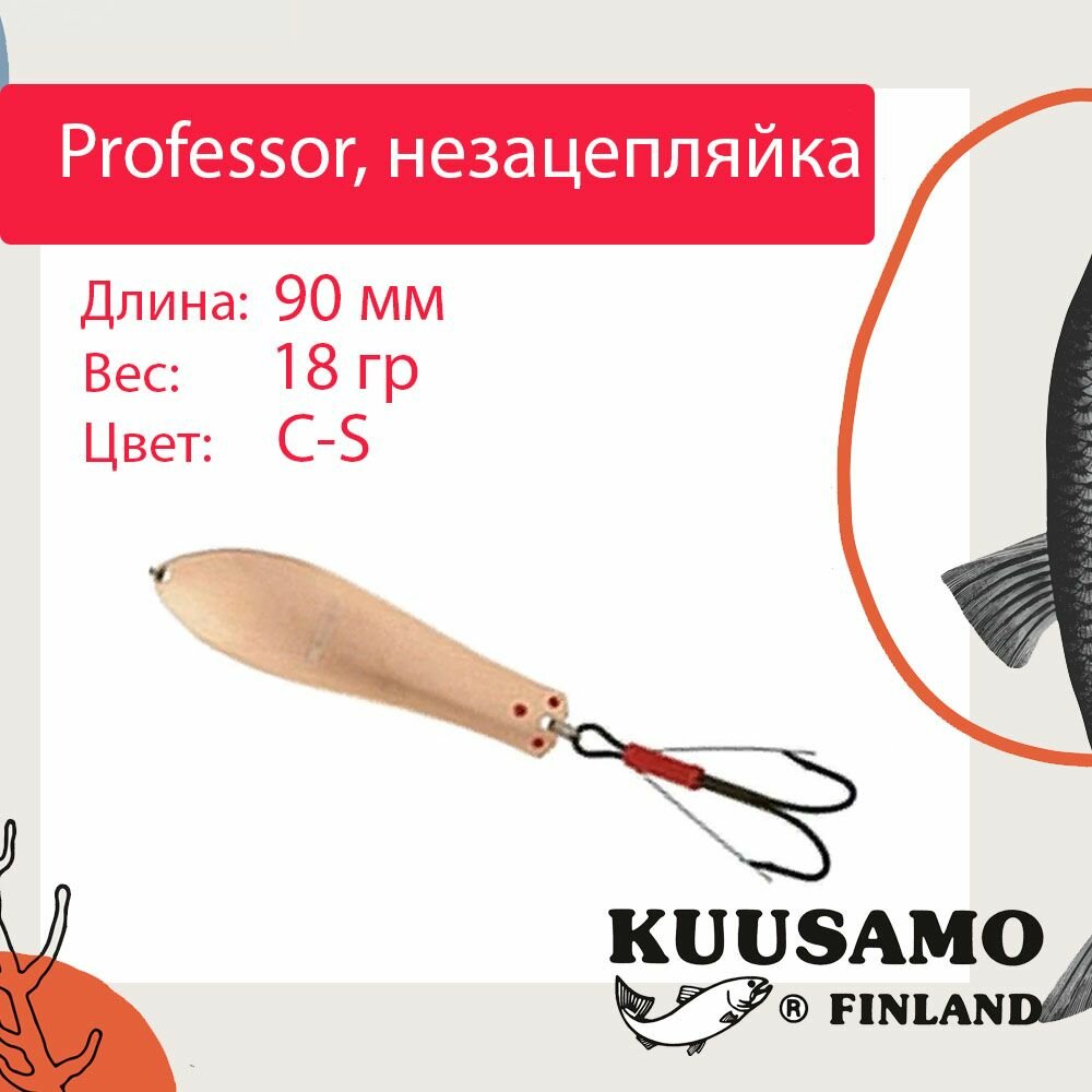 Блесна для рыбалки Kuusamo Professor 2, 90/18 незацепляйка, C-S (колеблющаяся)