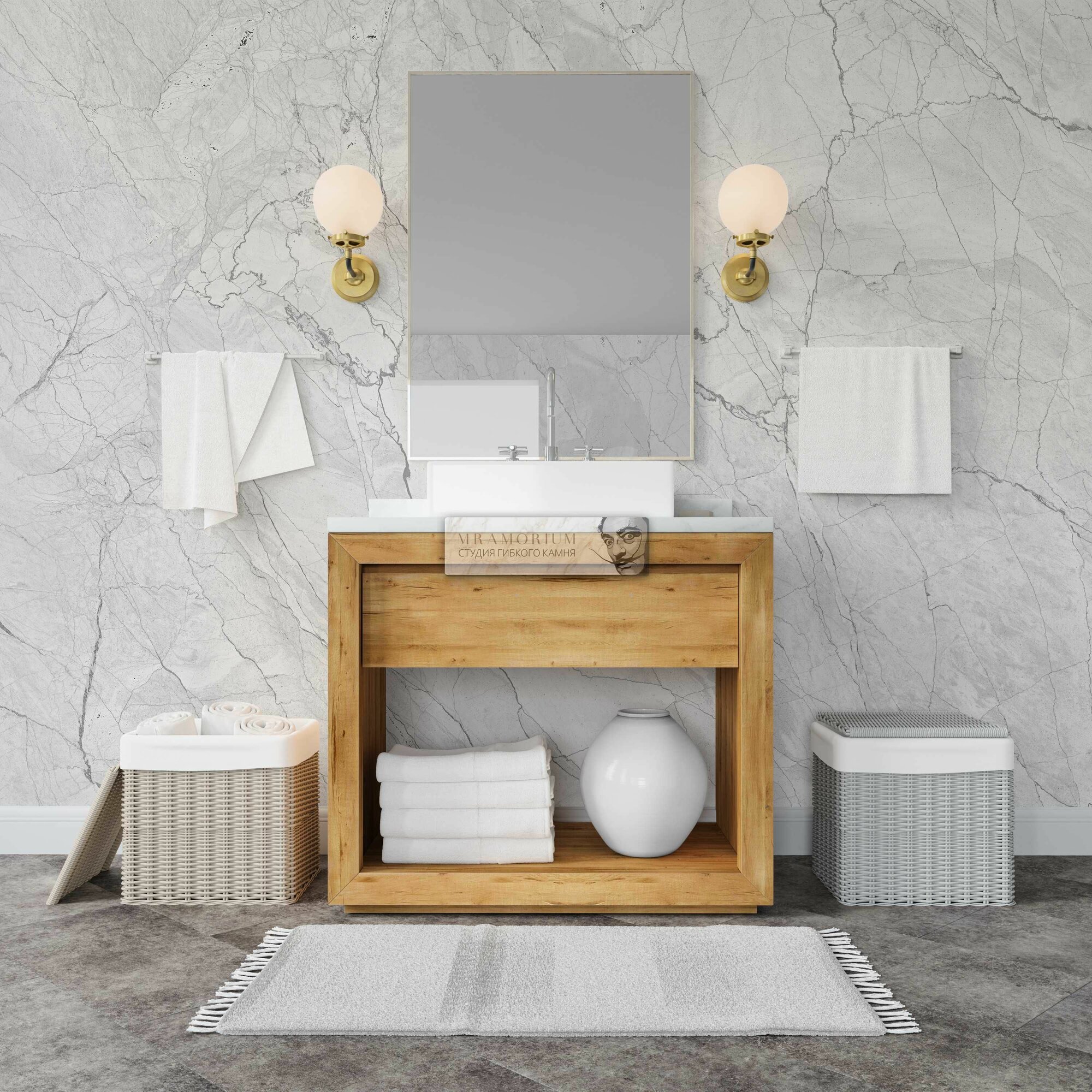 Гибкий мрамор "Римас" полотно №3; 1420х2850; 4,047 кв. м.