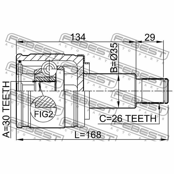 Ремкомплект шруса внутренний для автомобиля Suzuki, FEBEST 0711-XL7RH (1 шт.)