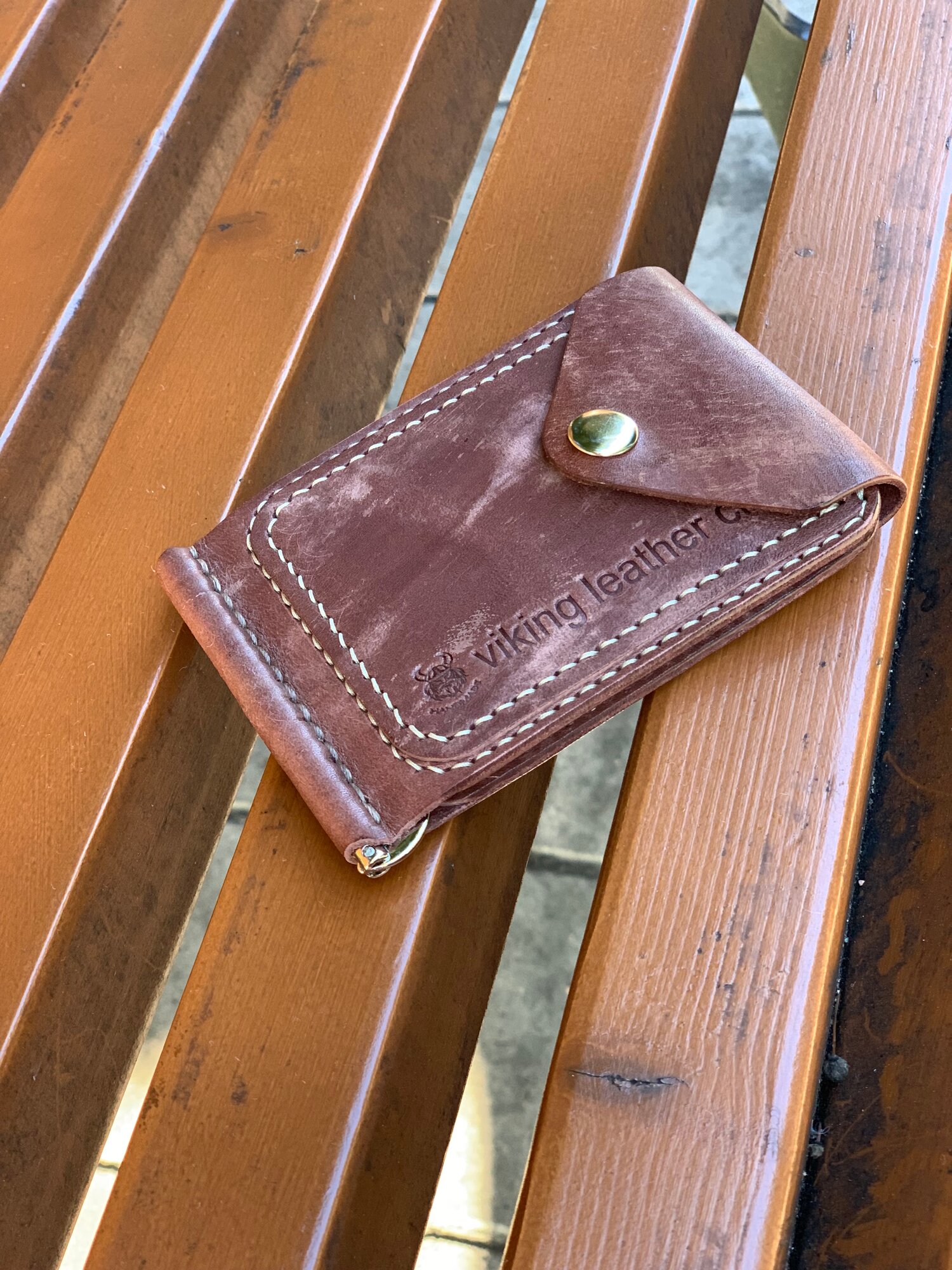 Зажим для купюр viking leather craft