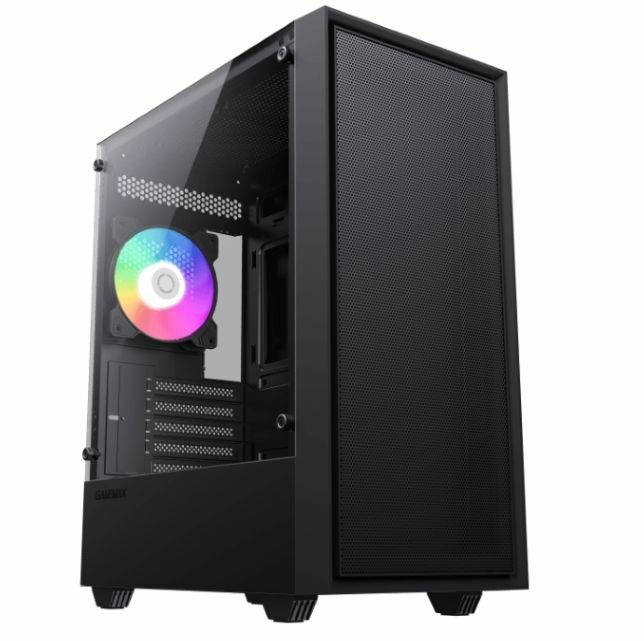 Компьютерный корпус GameMax STORM BK (STORM BK) черный - Mini Tower, Micro-ATX, Mini-ITX, USB 3.2 Gen 1 Type-A, USB 2.0 Type-A