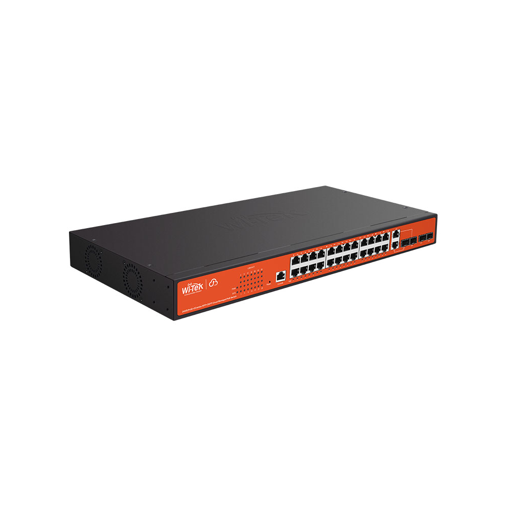 WI-PCMS328GF, коммутатор L2 PoE бюджет 400Вт, порты 24GE PoE, 2comboSFP, 2SFP, Cloud, v2