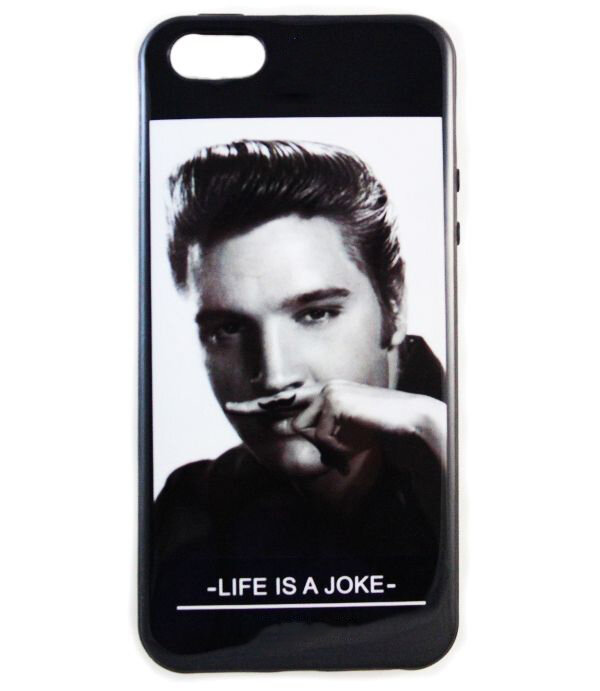 Дизайнерские накладки для iPhone 5/5S Elvis Presley, силиконовый, черный