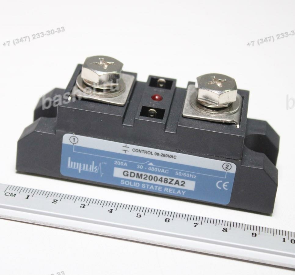 Реле твердотельное GDM20048ZA2, IMPULS, 1ф, 200А, 480V AC, 80-280V AC