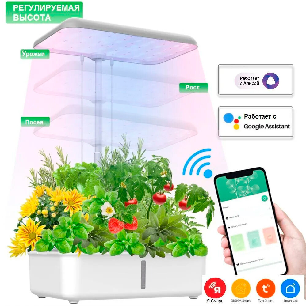 ЭкоЮнит Умная WIFI Tuya гидропонная система выращивания растений SGH01