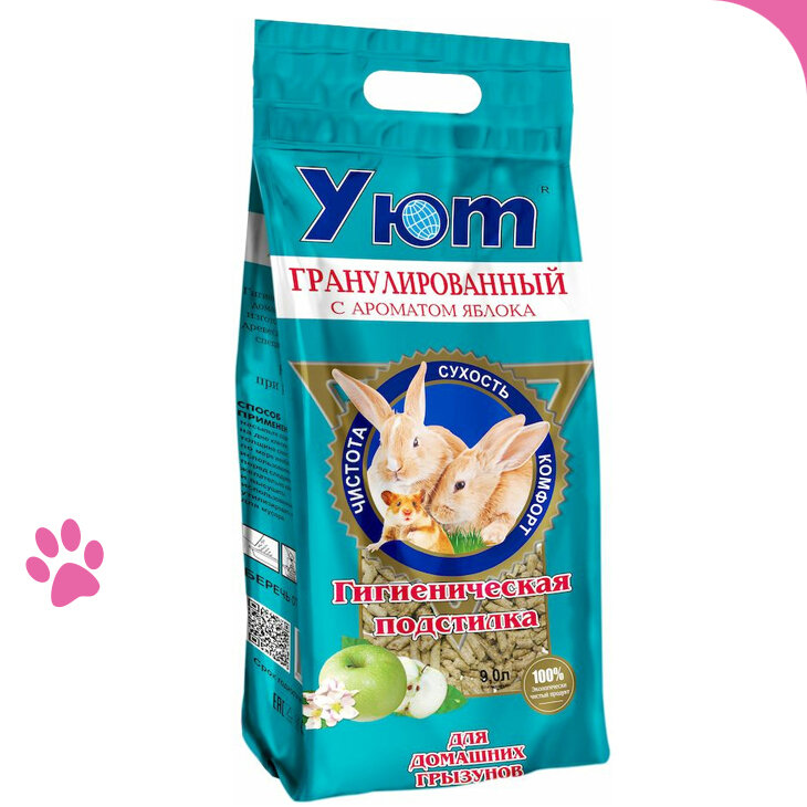 Уют Пресованные гранулированные опилки с ароматом Яблока, 1.65кг 1.65 кг