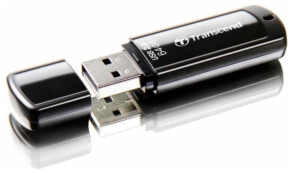 Флеш-диск 64Гб Transcend Jetflash 350 ( TS64GJF350 ) USB 2.0 Черный