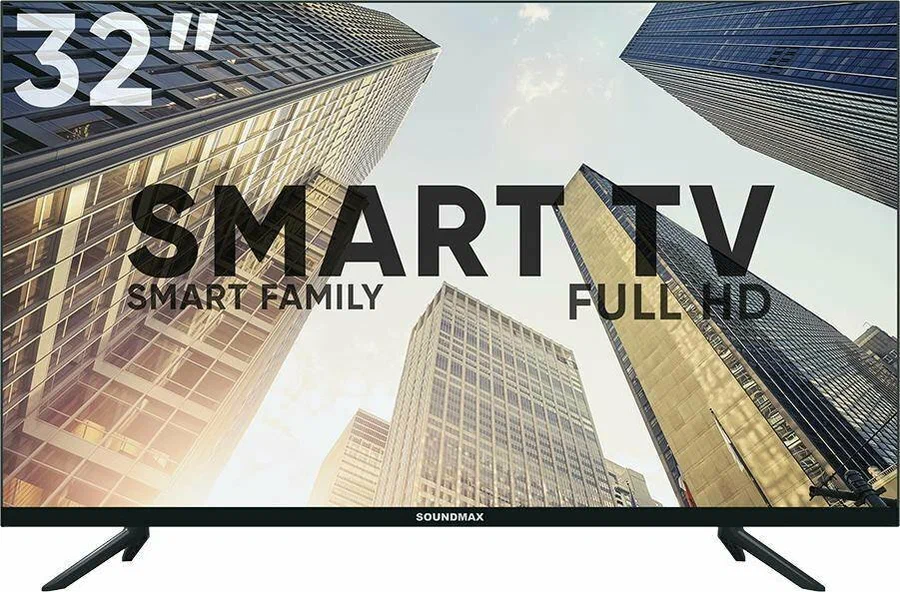 32" Телевизор SOUNDMAX SM-LED32M16S, LED, Full HD, 60 Гц, Smart TV, чёрный