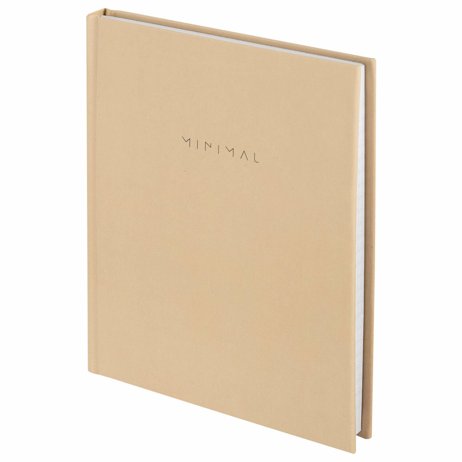 Блокнот малый формат 110х147 мм, А6, 80 л, твердый, клетка, BRAUBERG "Minimal", бежевый, 116446