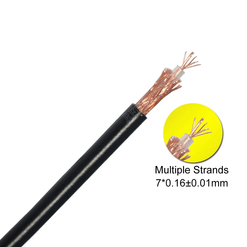 RFDOTOP RG174 кабель коаксиальный 50 Ом голая медь 5M, RG174-Multiple