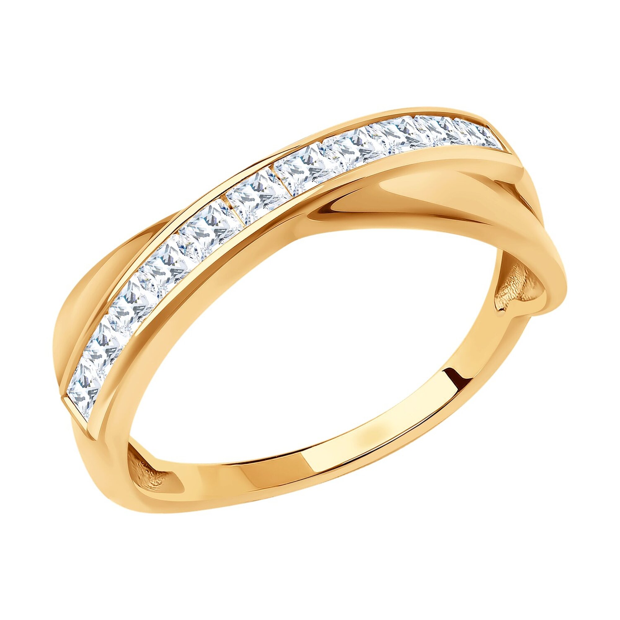 Кольцо дорожка Diamant online, красное золото, 585 проба, фианит