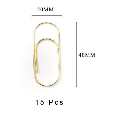 Золотые скрепки 40 мм (15 шт.)
