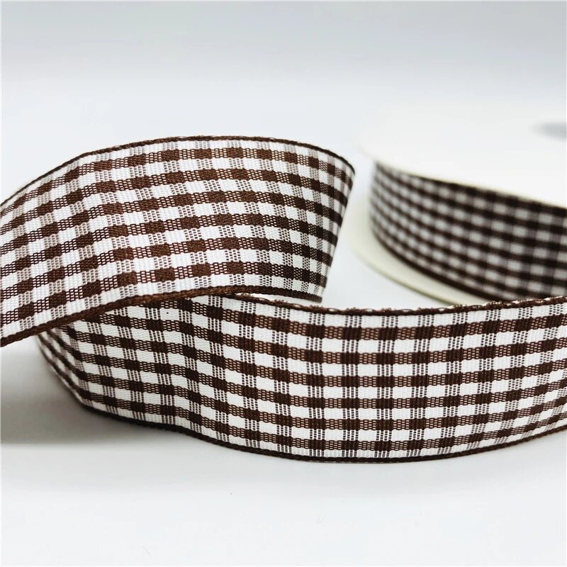 Клетчатая лента CyanRafts 25 мм, полиэстер, 5 ярдов Коричневый, 31