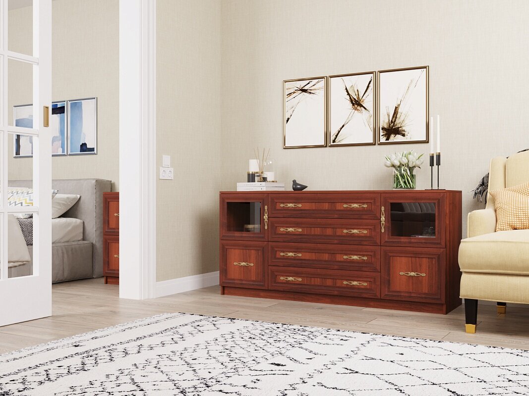 Комод МебельЛэнд24 Карлос - 059 160x45x75 с 6 ящиками