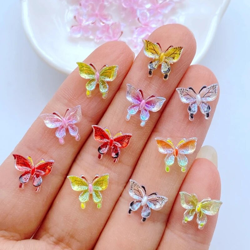 Блестящие бабочки из смолы TSXJY 50 шт Mixed