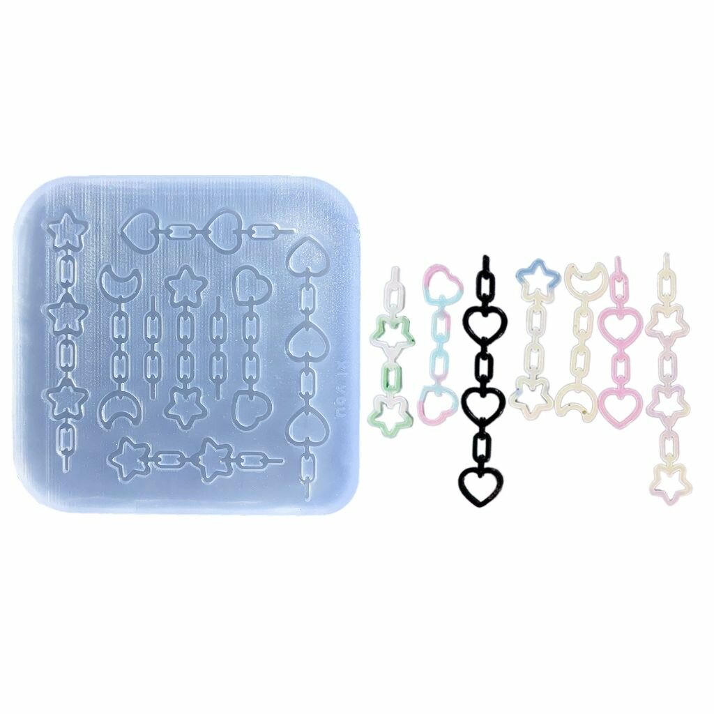 Молд для заливки сердечек с полосками - 3
