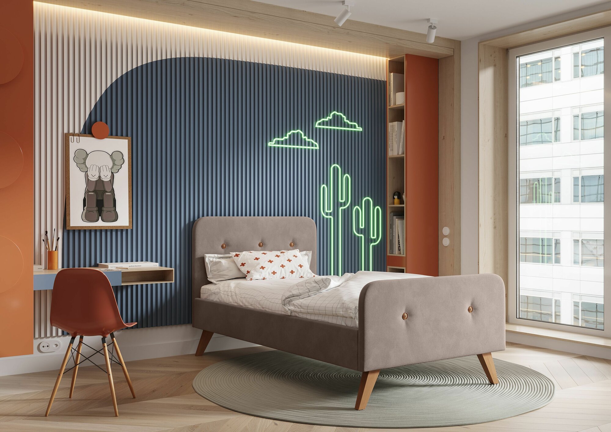 Кровать с мягким изголовьем "Марго" 120 х 200 см (Velutto 06)