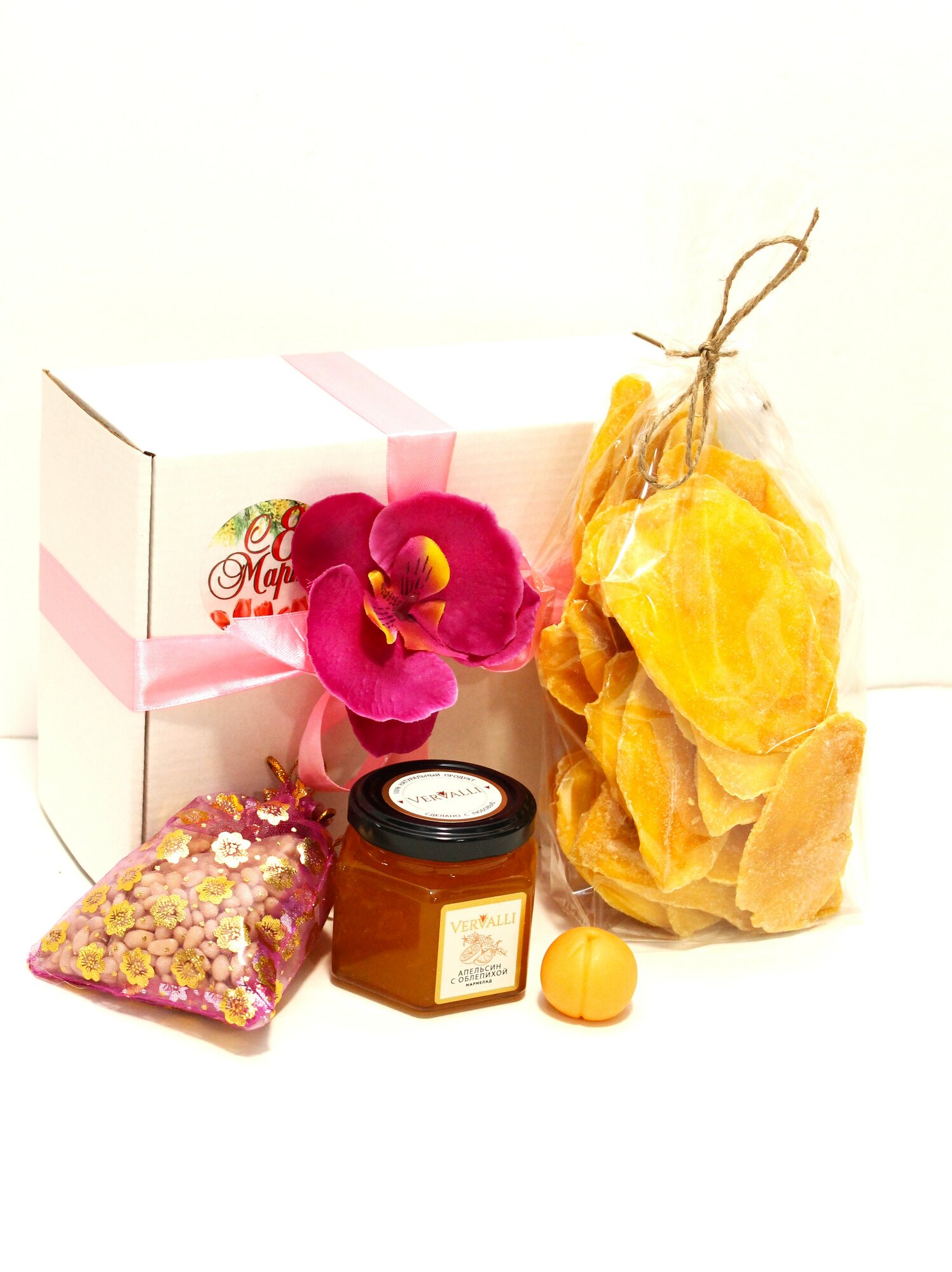 Набор "Дамские штучки" - орехи, марципан, манго, джем на 8 марта, Белка, 800 гр
