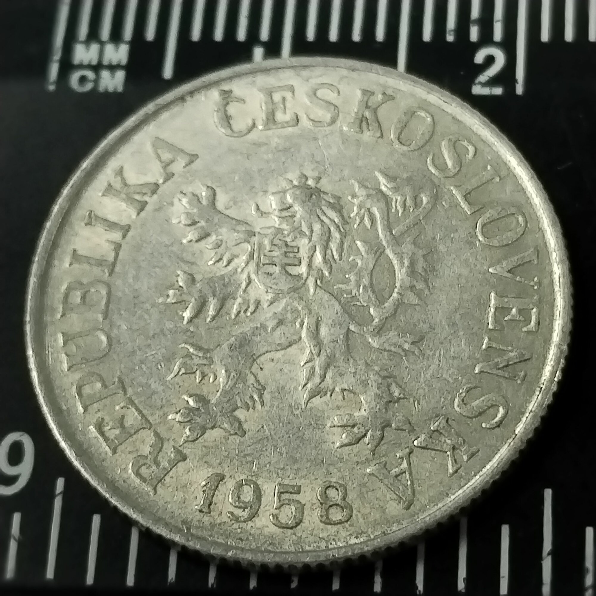 Чехословакия 10 геллеров 1958. Очень редкая монета. XF