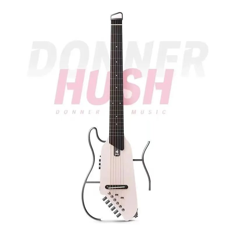 Donner Hush-I Smart Silent Guitar Удобная съемная гитара розовато-белый