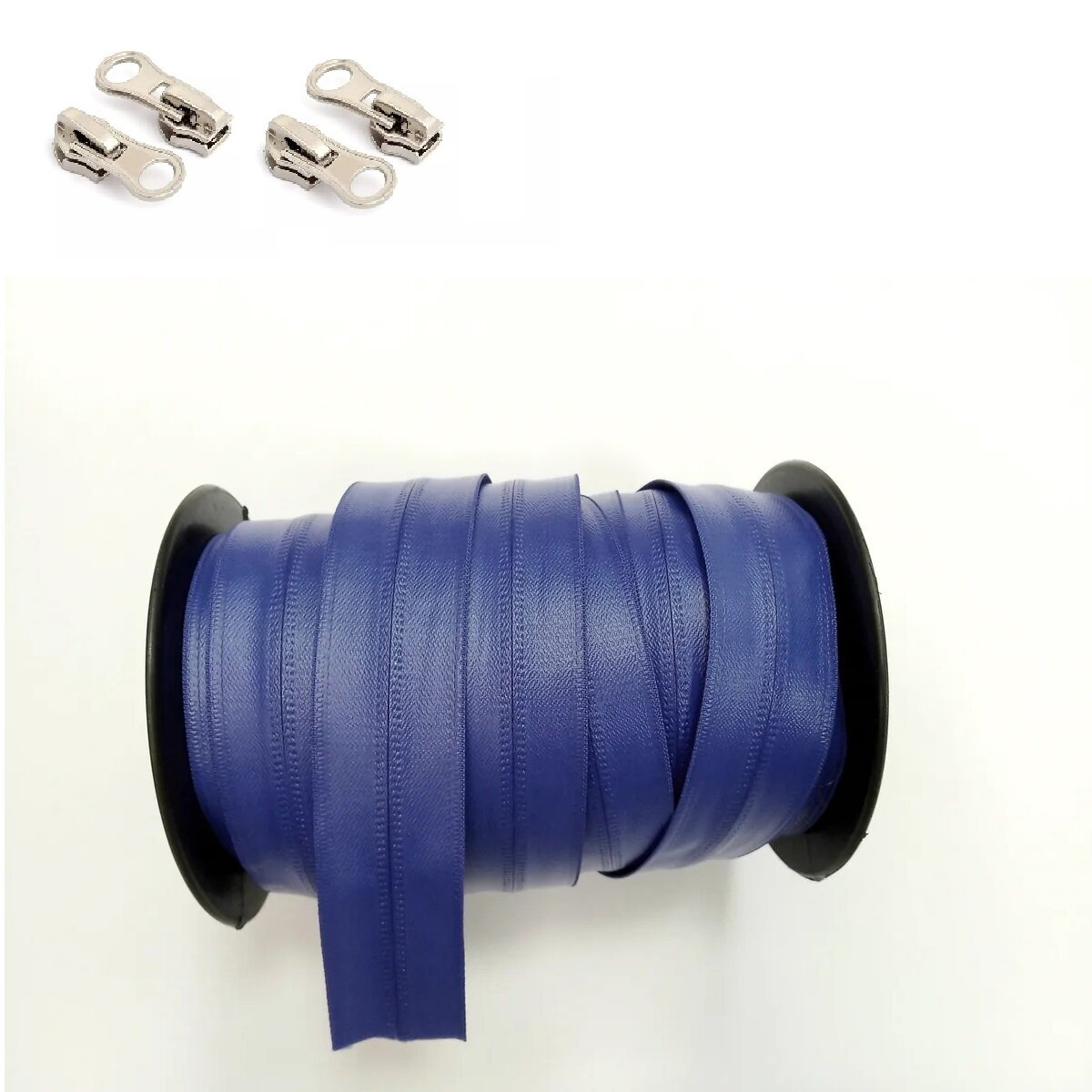 Молния водонепроницаемая рулонная №7 синяя, 2 метра + 4 бегунка