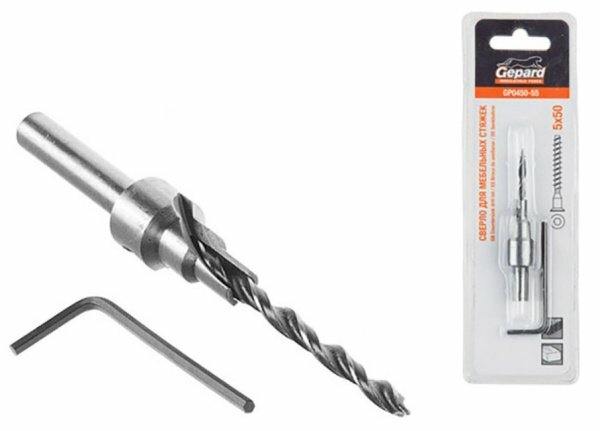 Сверло для мебельных стяжек (конфирматов) 7x70 мм GEPARD (GP0450-77)