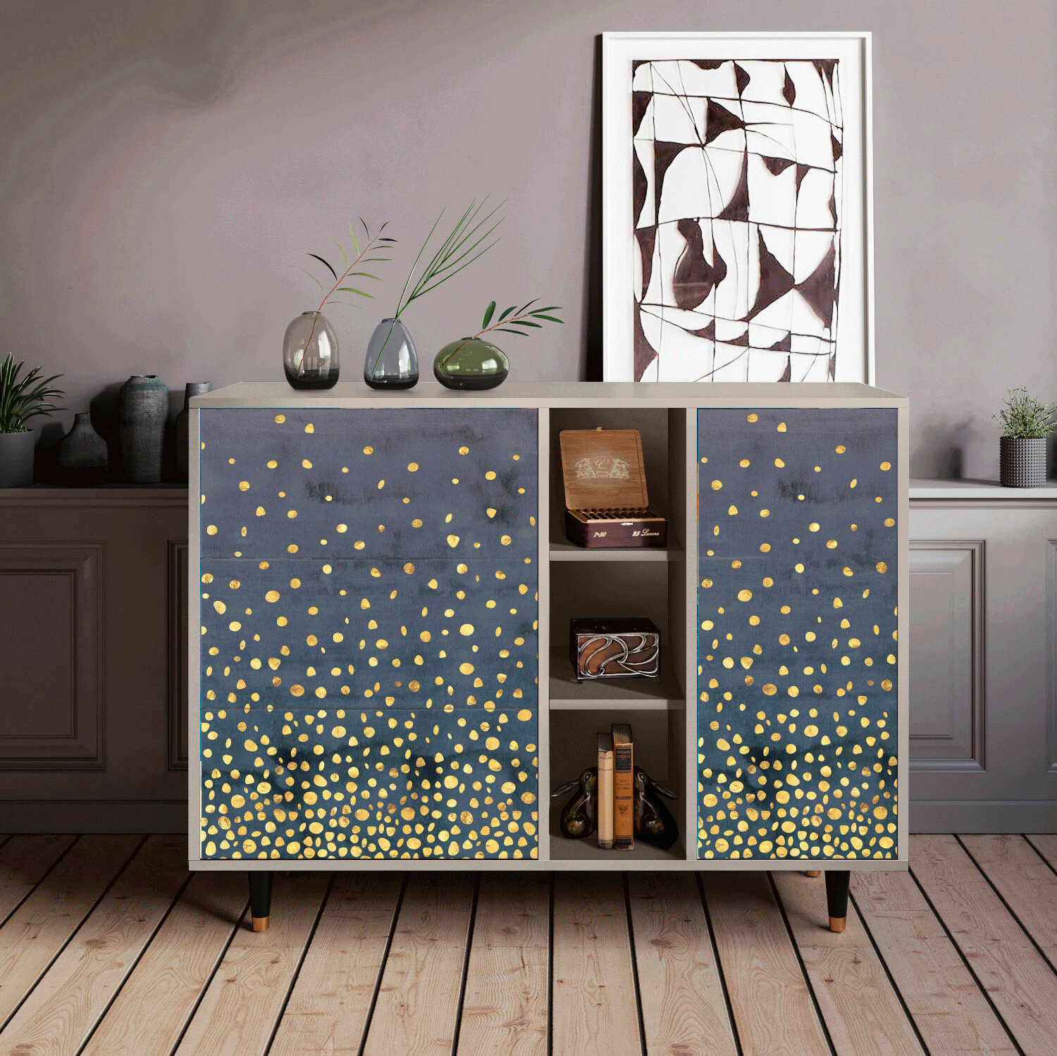 Комод - STORYZ - BS2 Foggy Lights, Разер - 125 x 97 x 48 см , Цвет корпуса - Сатин