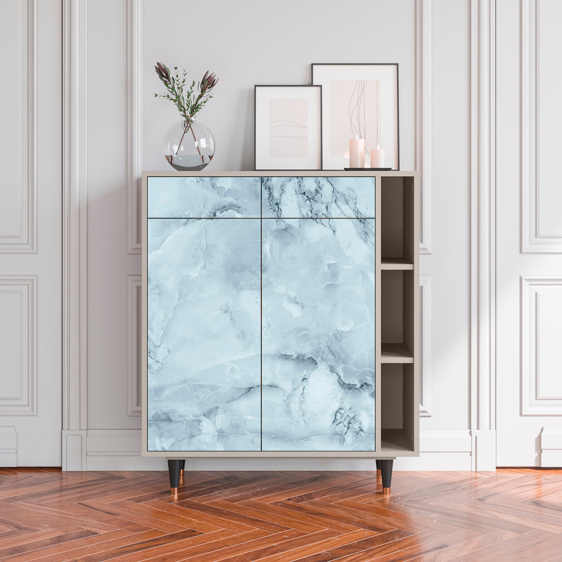 Комод - STORYZ - BS6 Glacial Colour, Размер - 94 x 110 x 41 см, Цвет корпуса - , Сатин