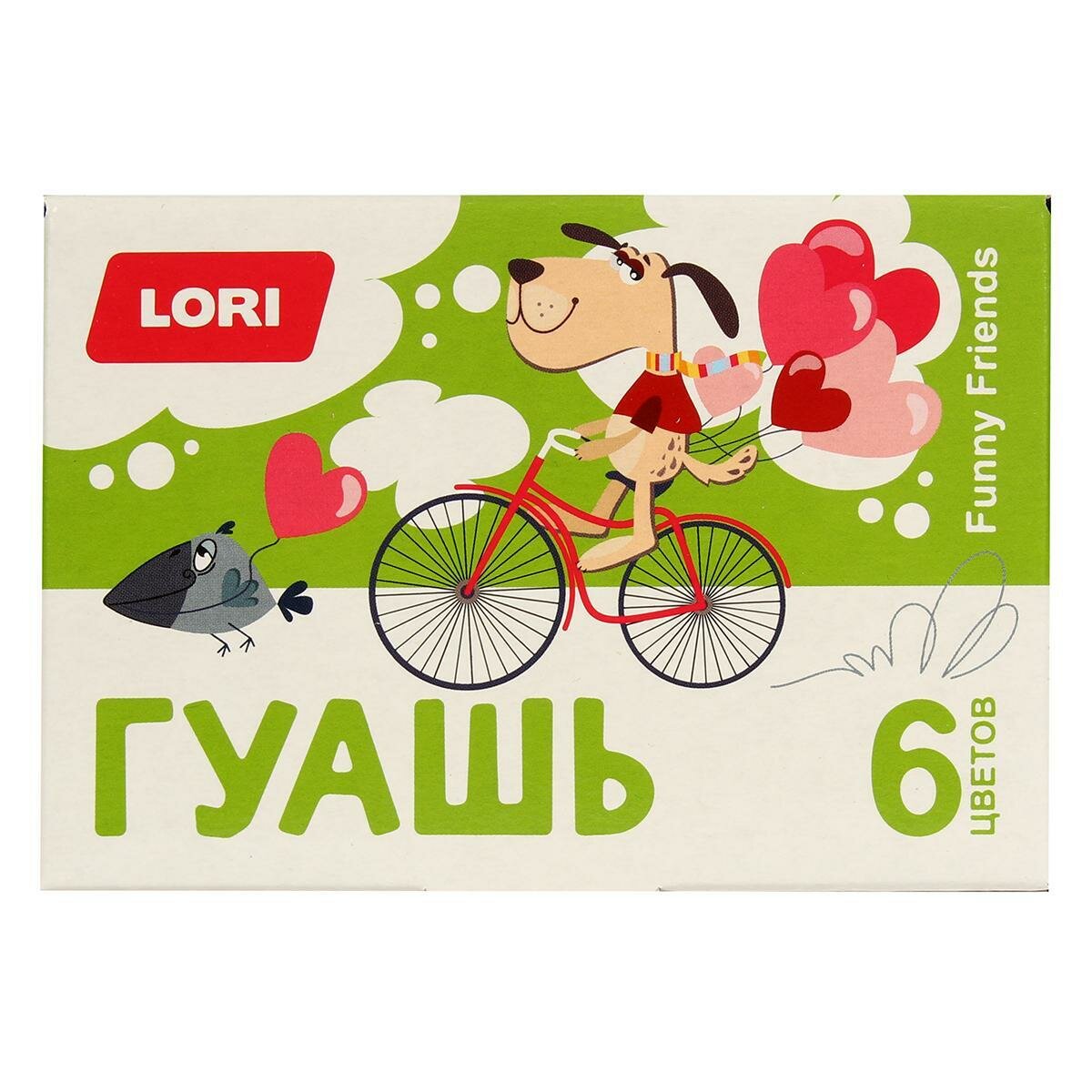 Гуашь 'Funny Friends' 6 цветов по 15 мл, яркие оттенки для детского творчества